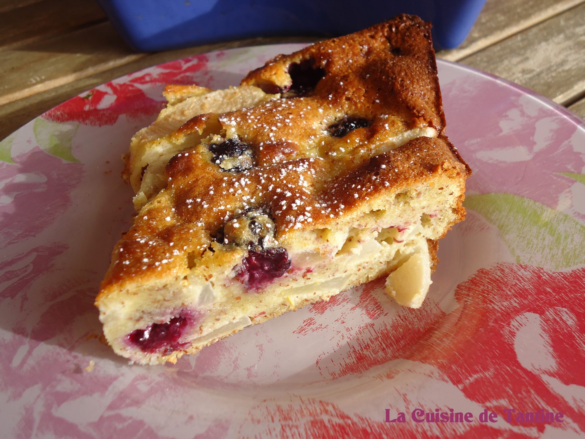 Clafoutis poire – mûre – Cuisine de Tantine